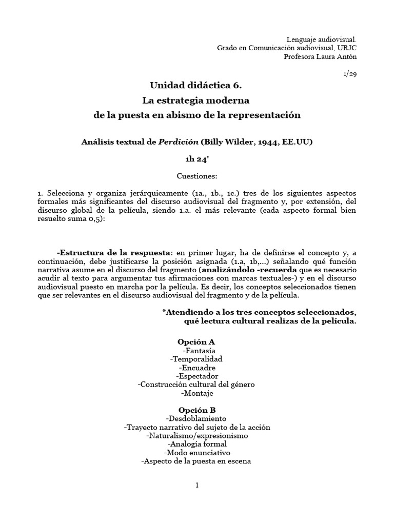 UNIDAD DIDÃ CTICA 6. LA ESTRATEGIA MODERNA DE LA PAR. ANÃ LISIS DE PERDICIÃ N Y OTROS TEXTOS AV ...