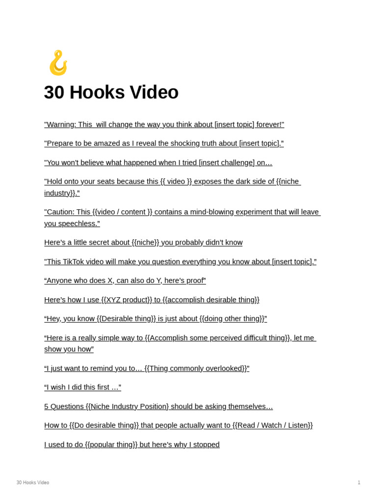 30 Hooks | PDF