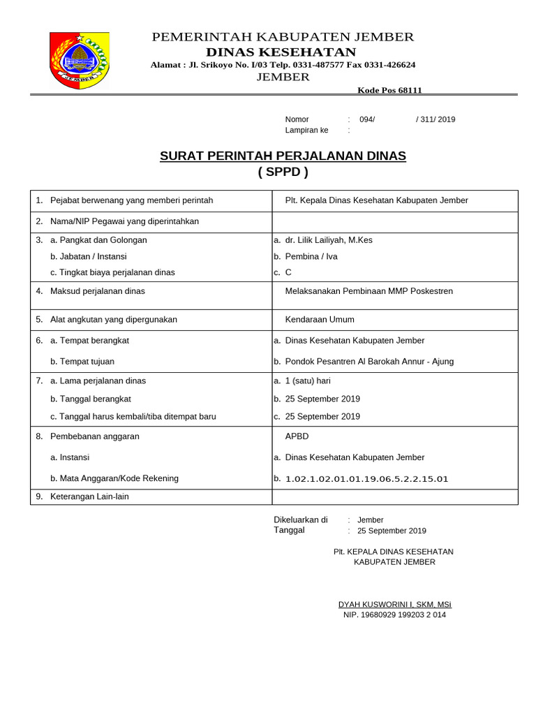 SPPD Depan Belakang Terbaru 2023 | PDF