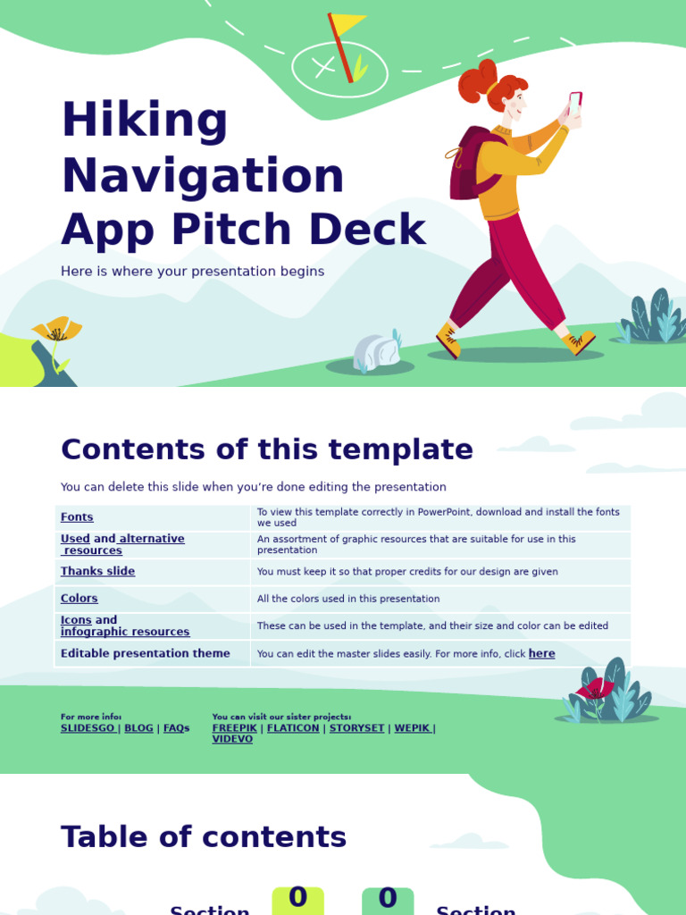 Hiking Navigation App Pitch Deck by Slidesgo | PDF