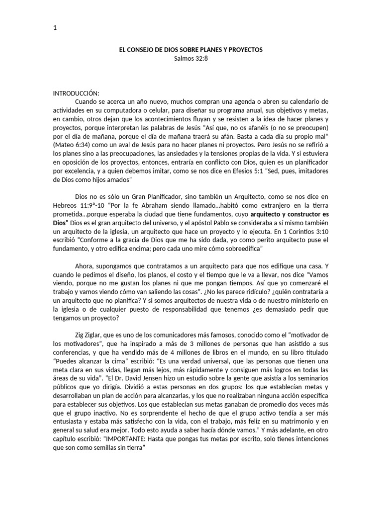 51 El Consejo de Dios para La Sustentacion de La Fe Los Planes y Proyectos | PDF