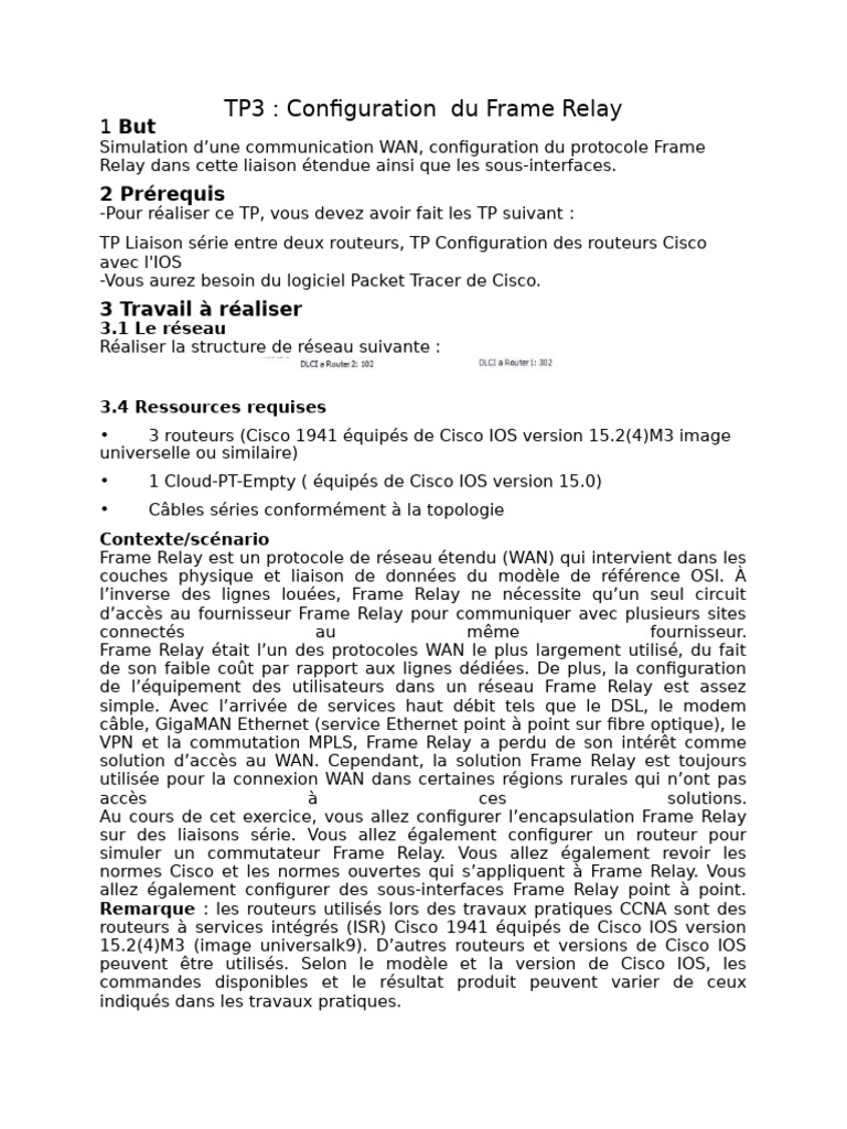 TP3-Frame Relay Diallo&Traore | PDF