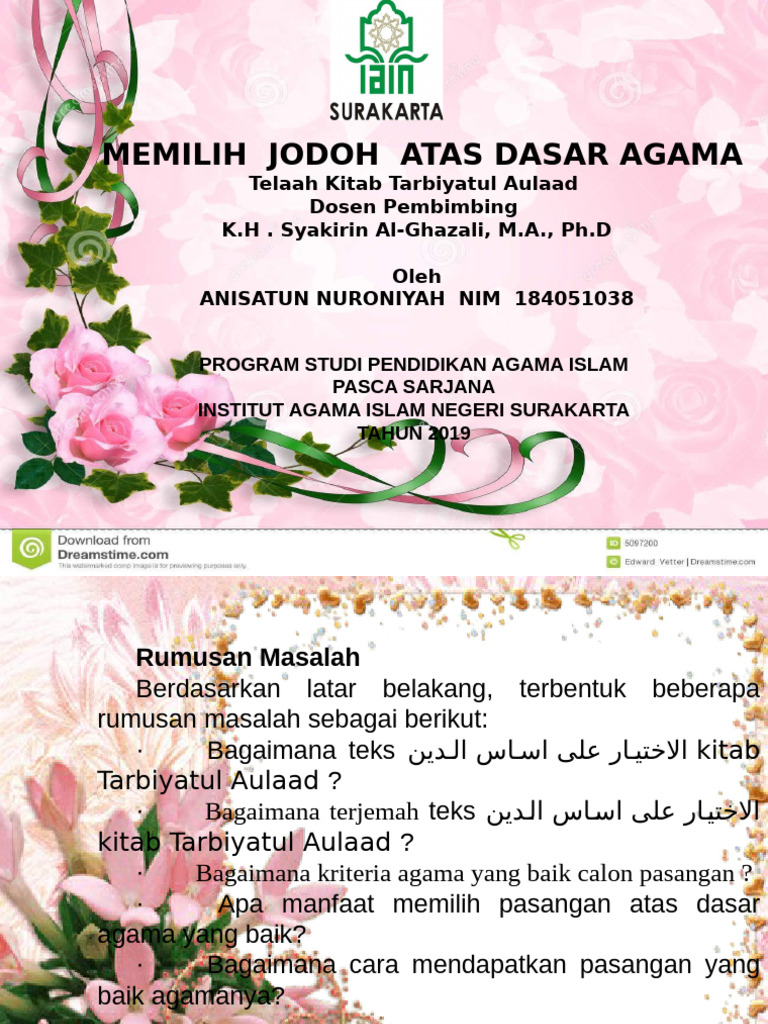 Memilih Jodoh Atas Dasar Agama | PDF