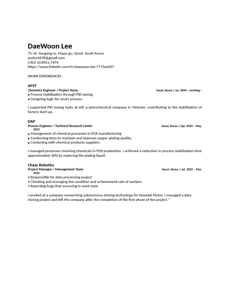 Ringle Resume Template - 외부 공유용 | PDF