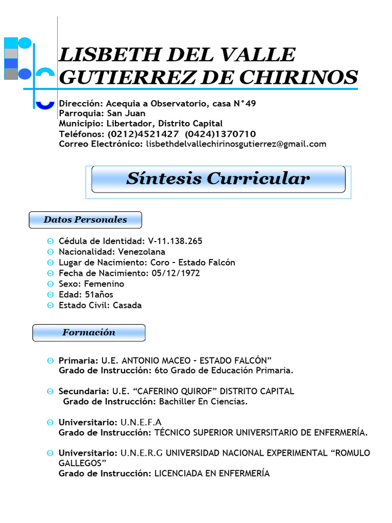 CV - Lisbeth Gutierrez | PDF