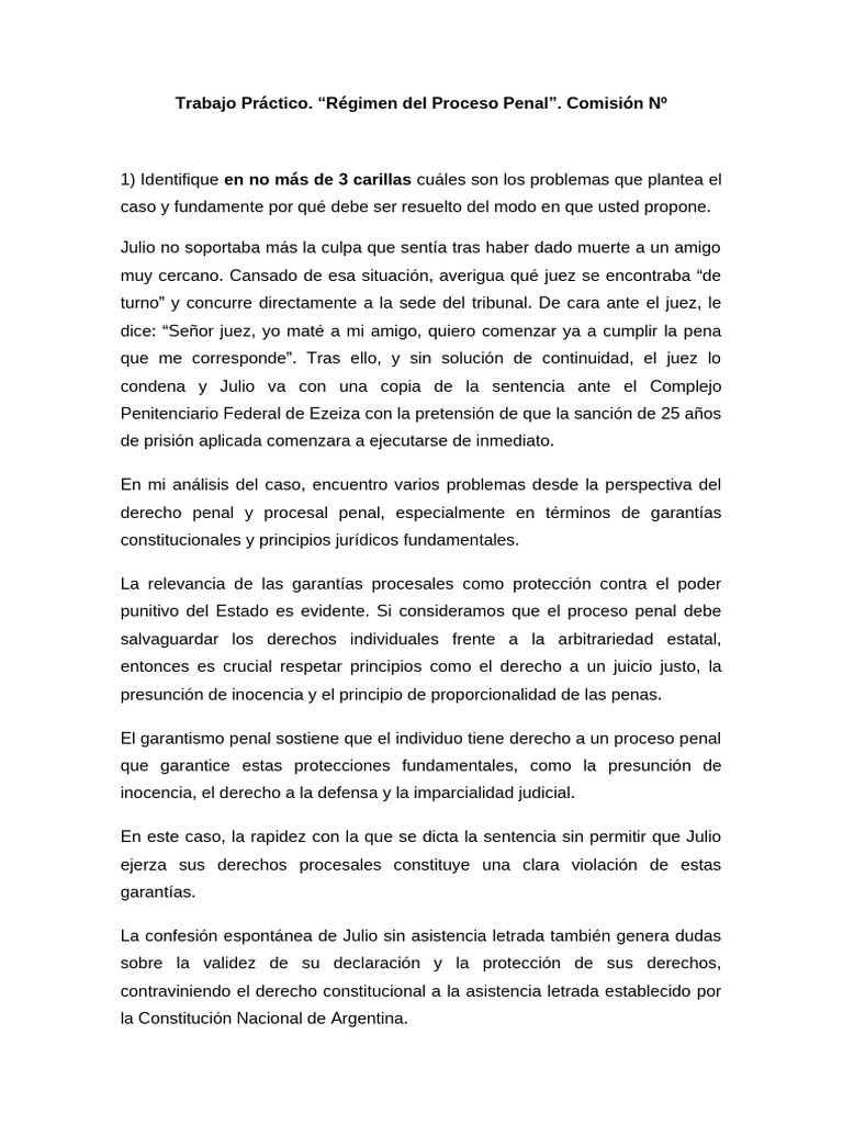 Trabajo Práctico Régimen Del Proceso | PDF