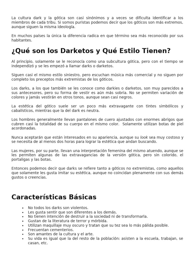 La Cultura Dark y La Gótica Son Casi Sinónimos y A Veces Se Dificulta ...