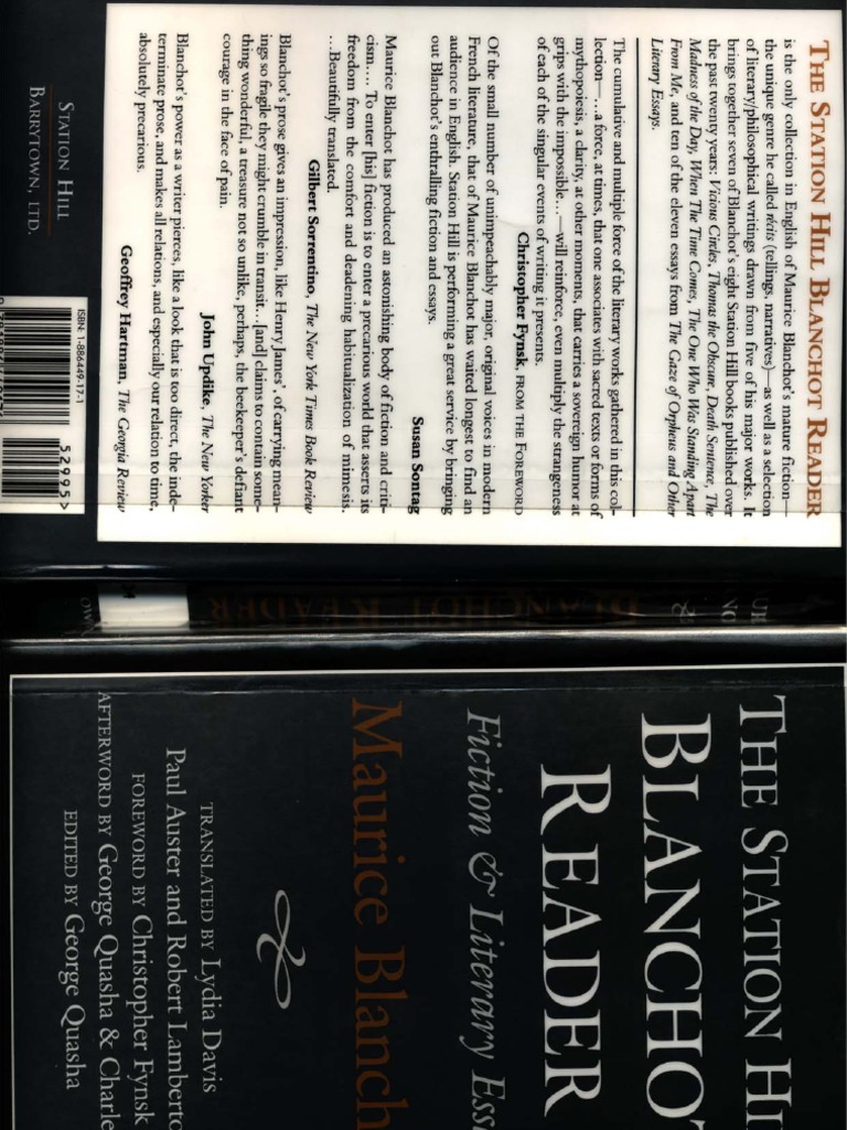 Maurice Blanchot - Station Hill Reader | PDF