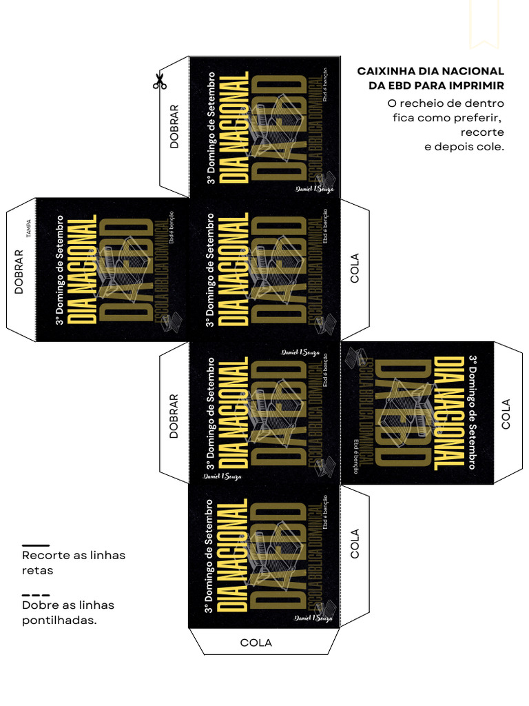 Cópia de Documento A4 com molde de caixinha de natal para imprimir, recortar e colar | PDF