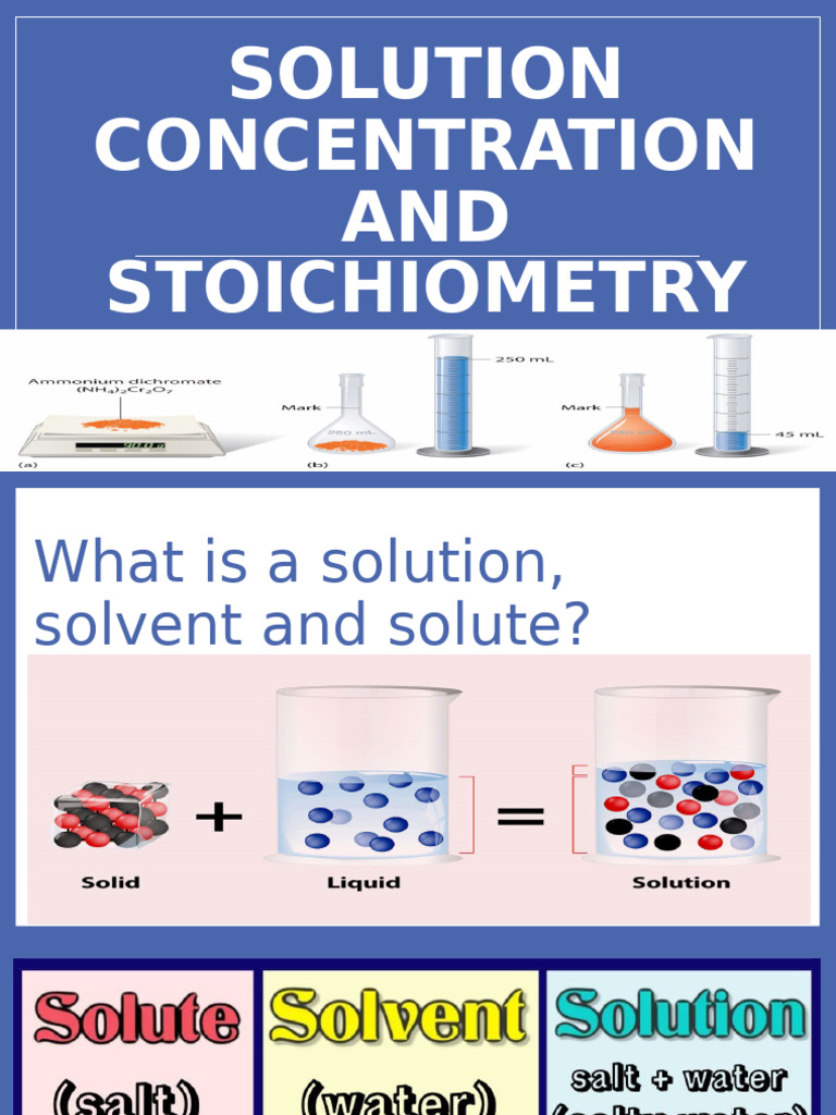 SOLUTION-CONCENTRATION-AND-STOICHIOMETRY | PDF