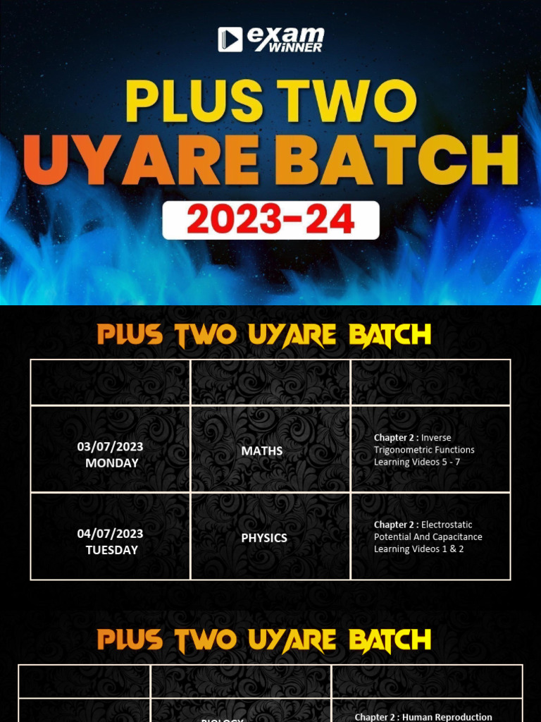 Batch 2 - July 3 - 8 Time Table | PDF