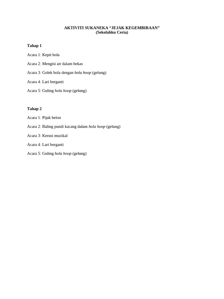 Aktiviti Sukaneka | PDF