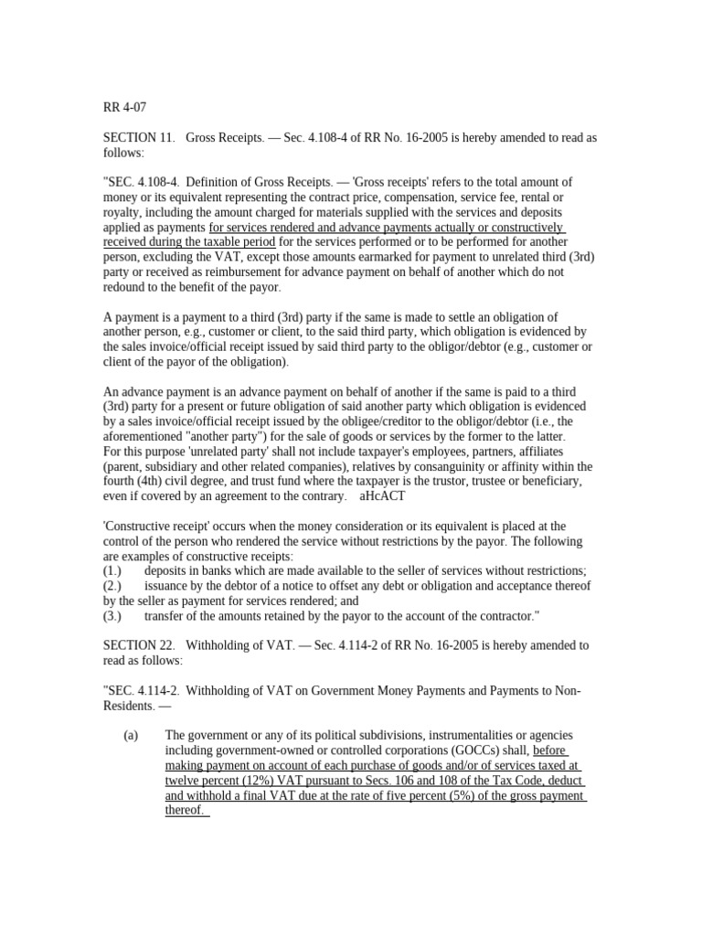 Withholding-Advance VAT | PDF