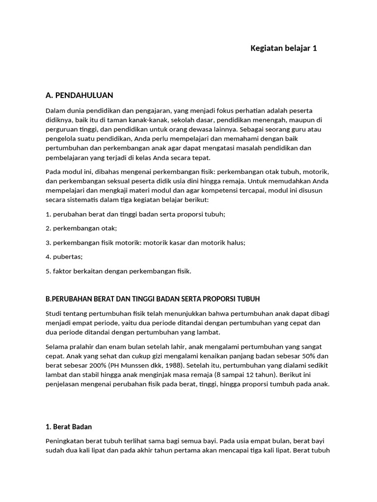 Ringkasan Kegiatan Belajar 1 | PDF