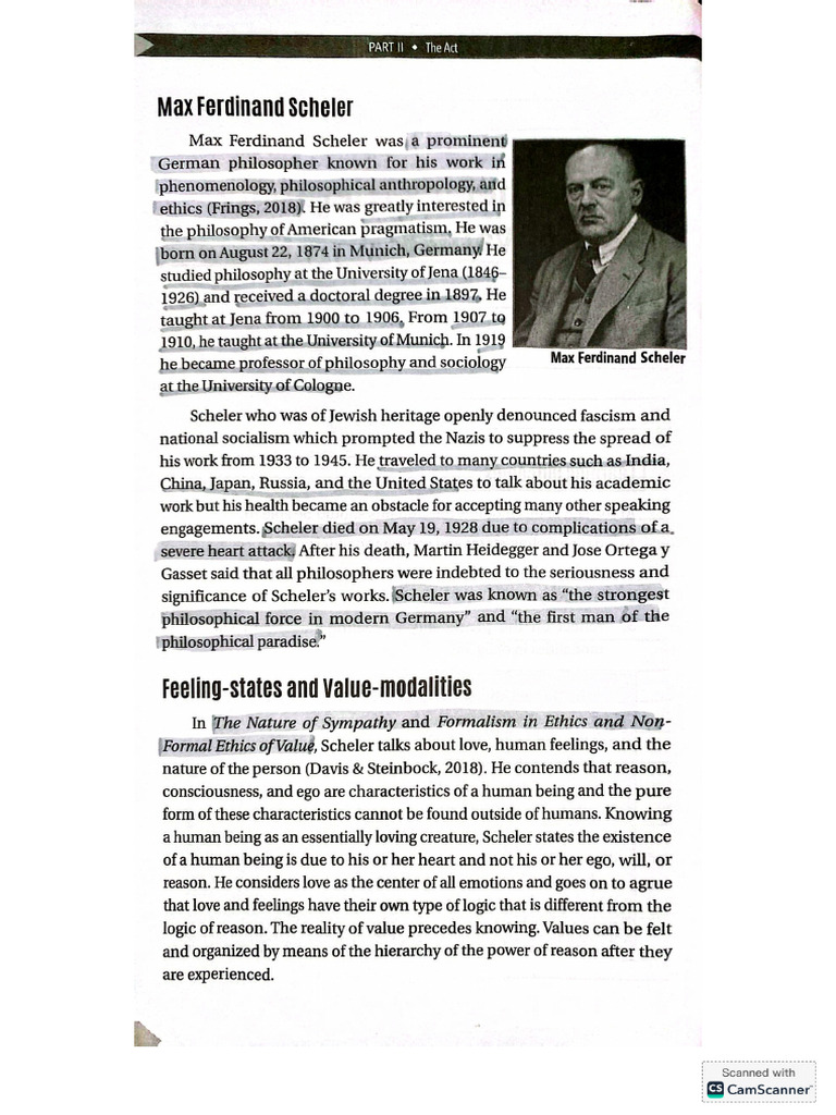 Module 7 (Scheler's Hierarchy of Values) | PDF