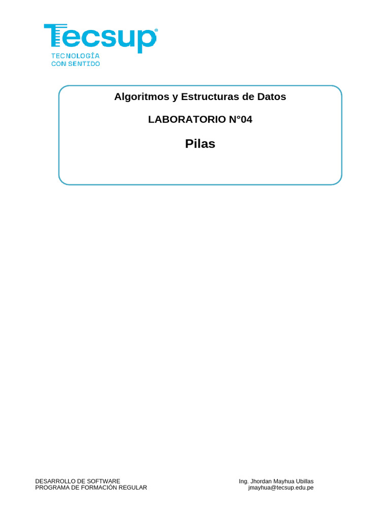 Lab 04 - Pilas | PDF