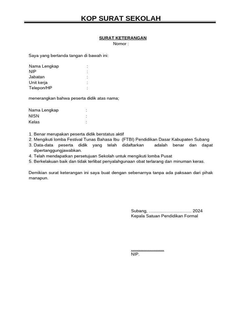 Formulir Ftbi 2024 | PDF