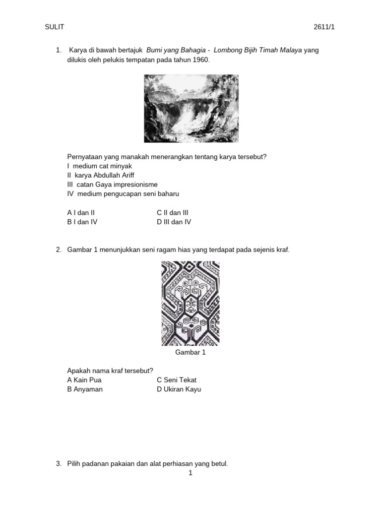 Soalan PSV Kertas 1 - 2022 | PDF