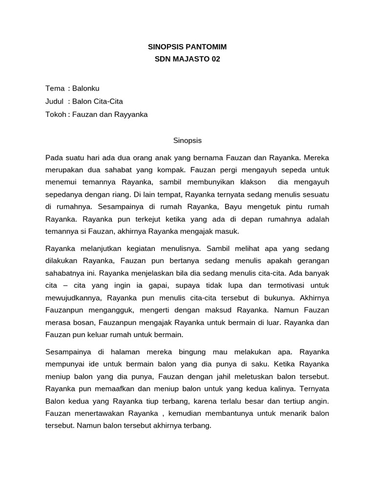 Sinopsis Pantomim | PDF | Religion & Spirituality