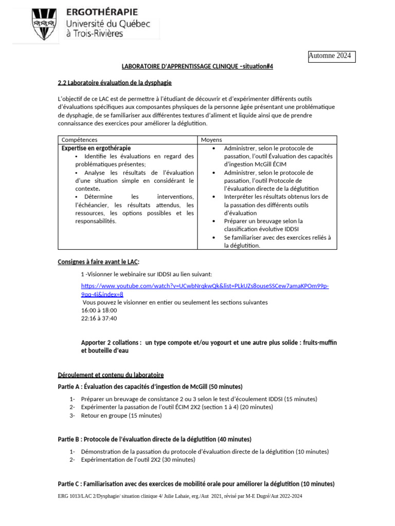 LAC2 ASC4 Dysphagie | PDF