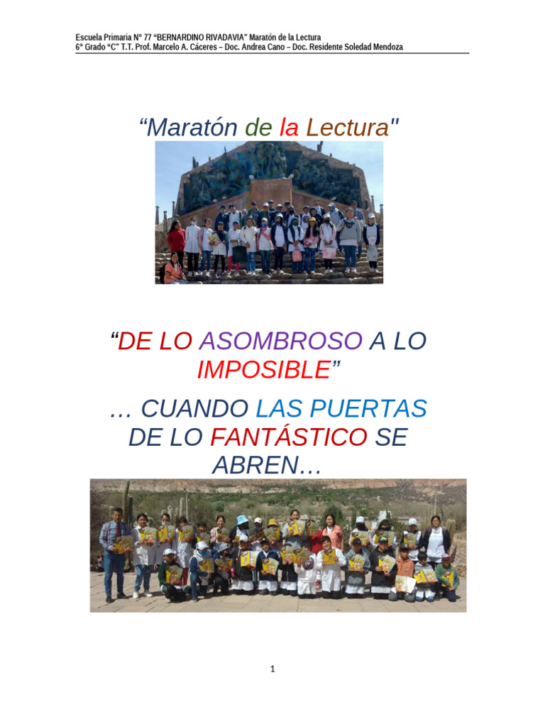 Informe Maraton de La Lectura | PDF