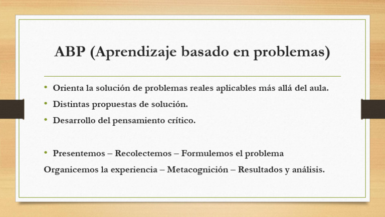 ABP (Aprendizaje Basado en Problemas) | PDF