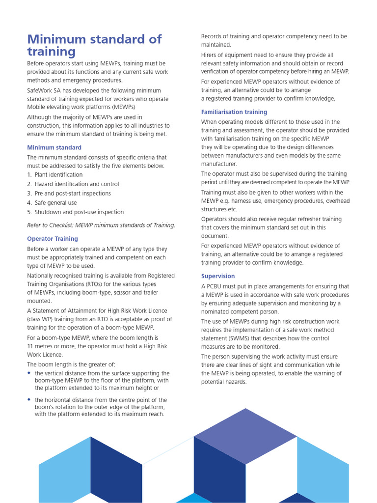 MEWP Training Checklist | PDF