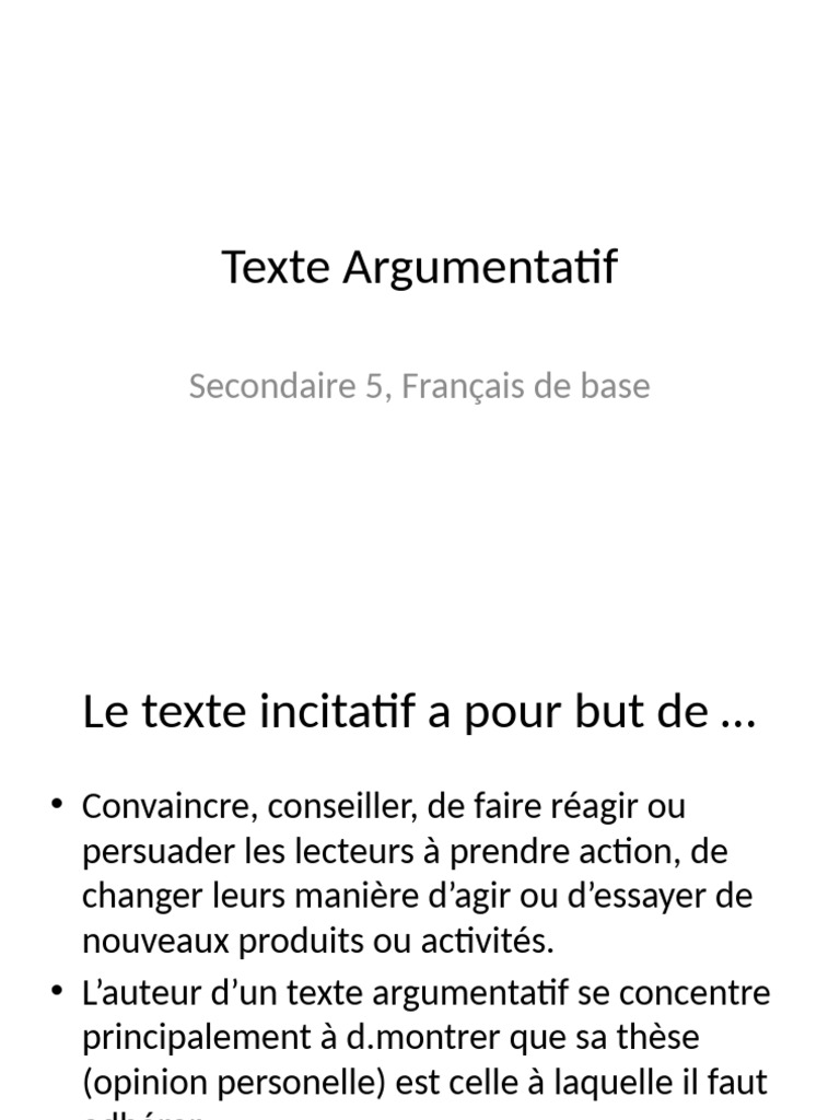 Texte Argumentatif | PDF