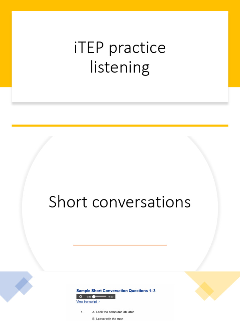 iTEP Listening | PDF