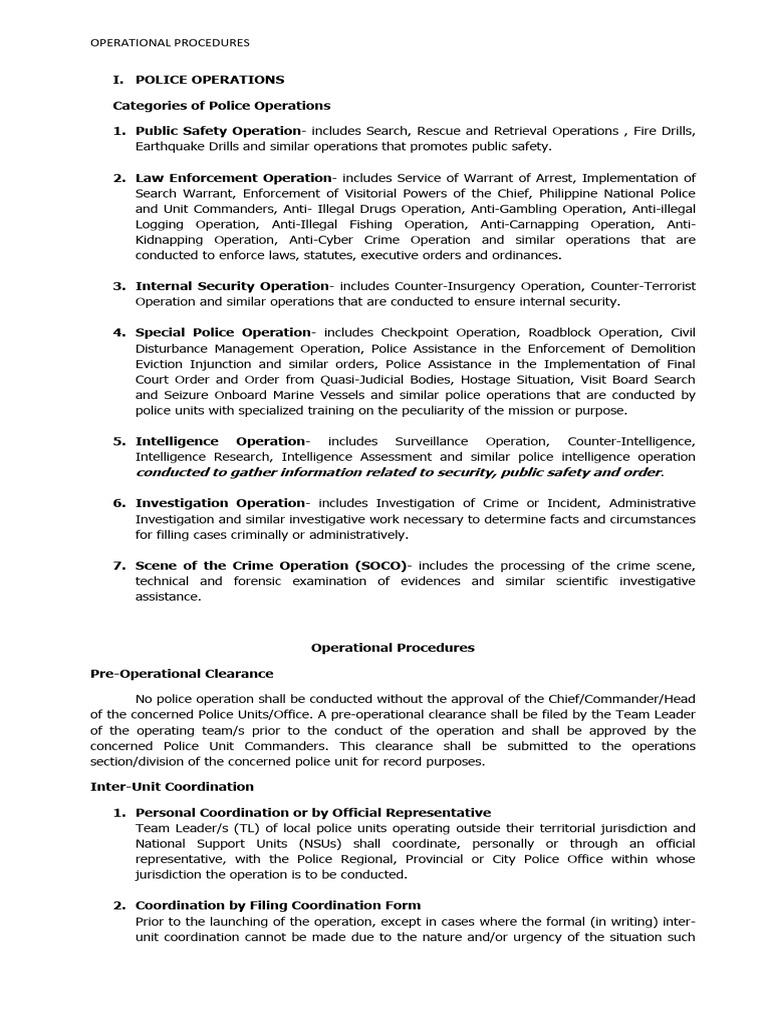 Police Operations1 | PDF