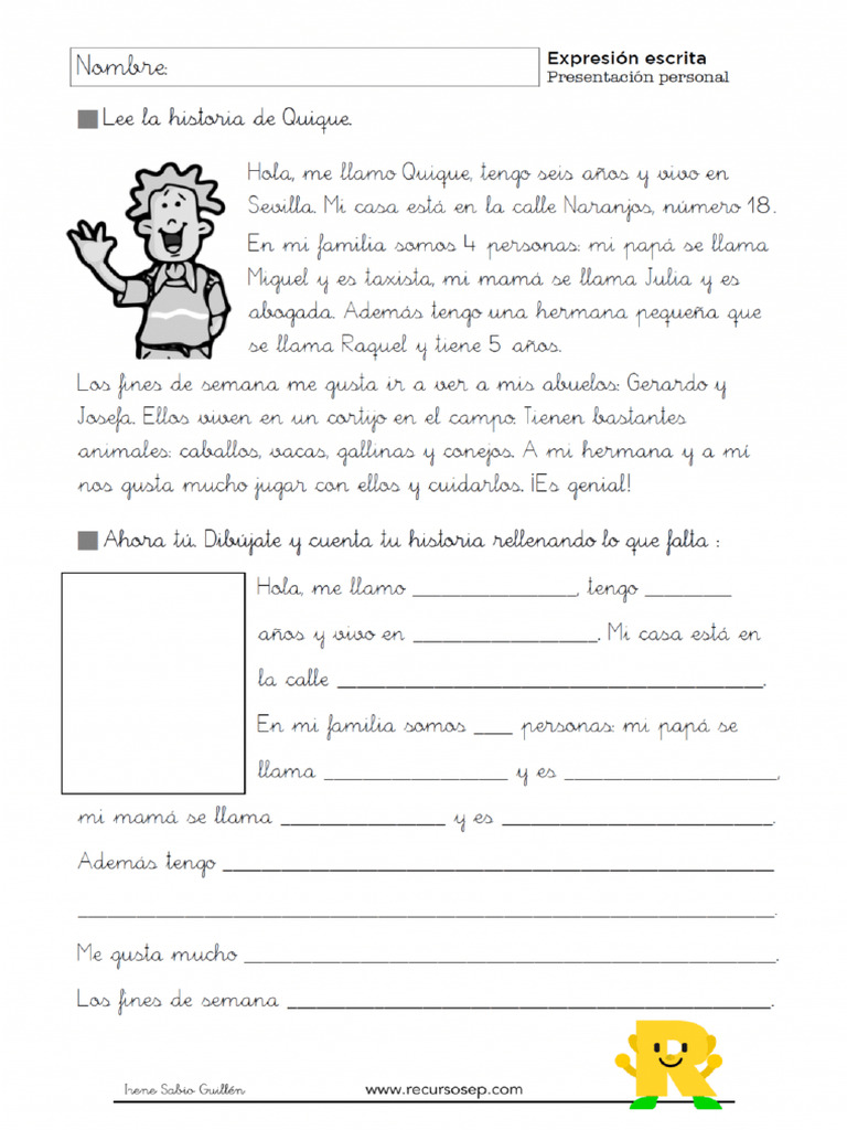 Me Presento Primer Dia de Clase Ficha | PDF