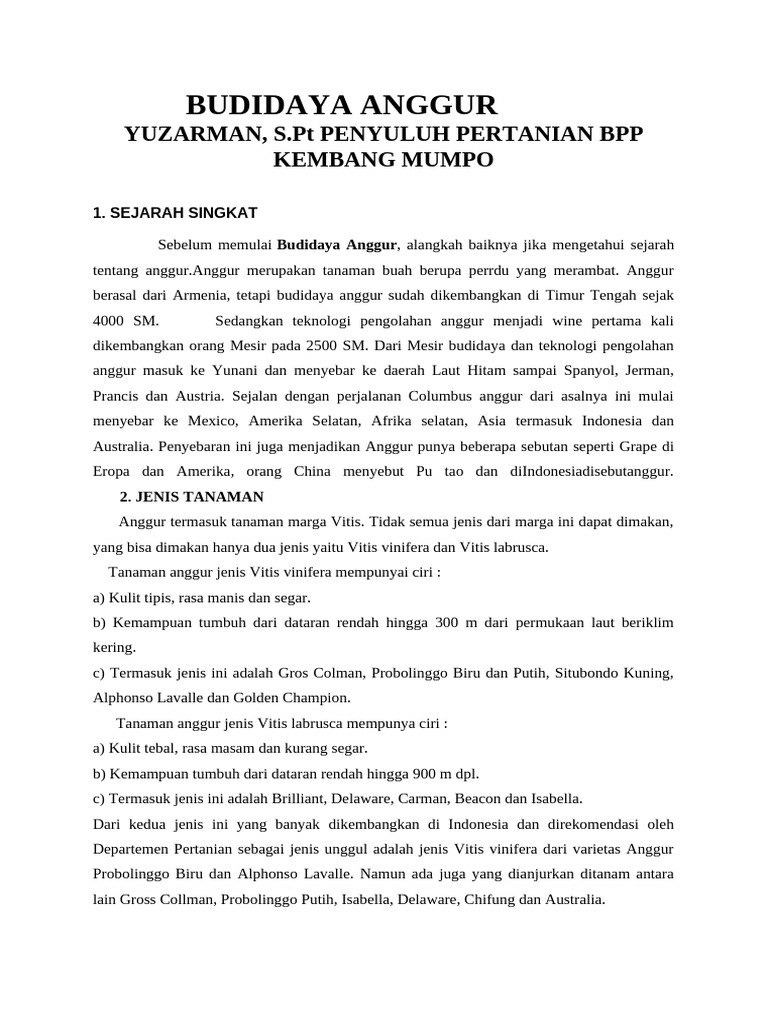 Budidaya Anggur | PDF