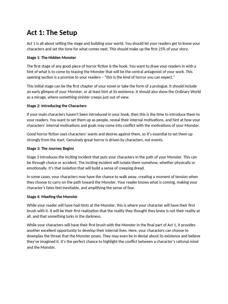 Horror Template For Story | PDF