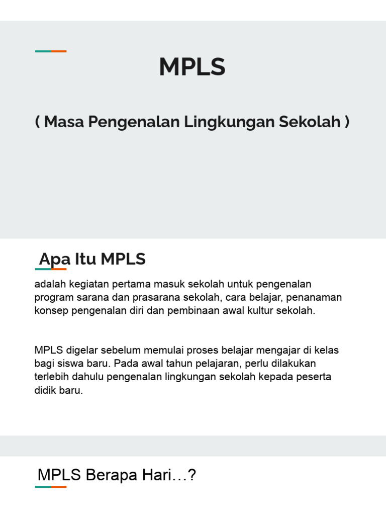 Mpls Masa Pengenalan Lingkungan Sekolah Pdf