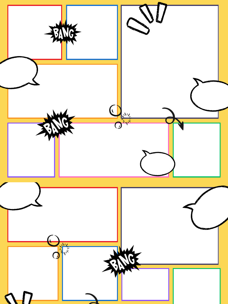 Yellow Red Blue Bright Colourful Illustrative Superhero Comic Strip | PDF