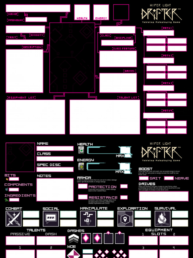Drifter Character Sheet__v6 | PDF