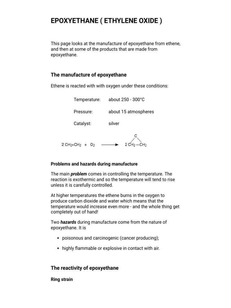 Epoxyethane (Ethylene Oxide) | PDF