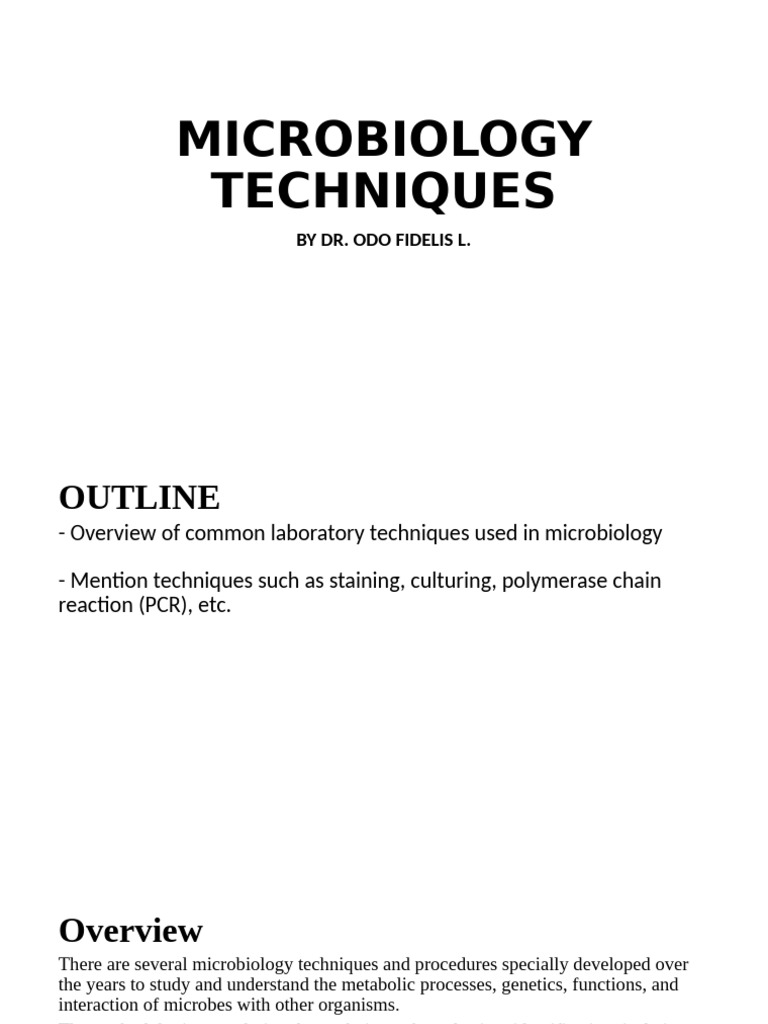 Microbiology Techniques 1 | PDF