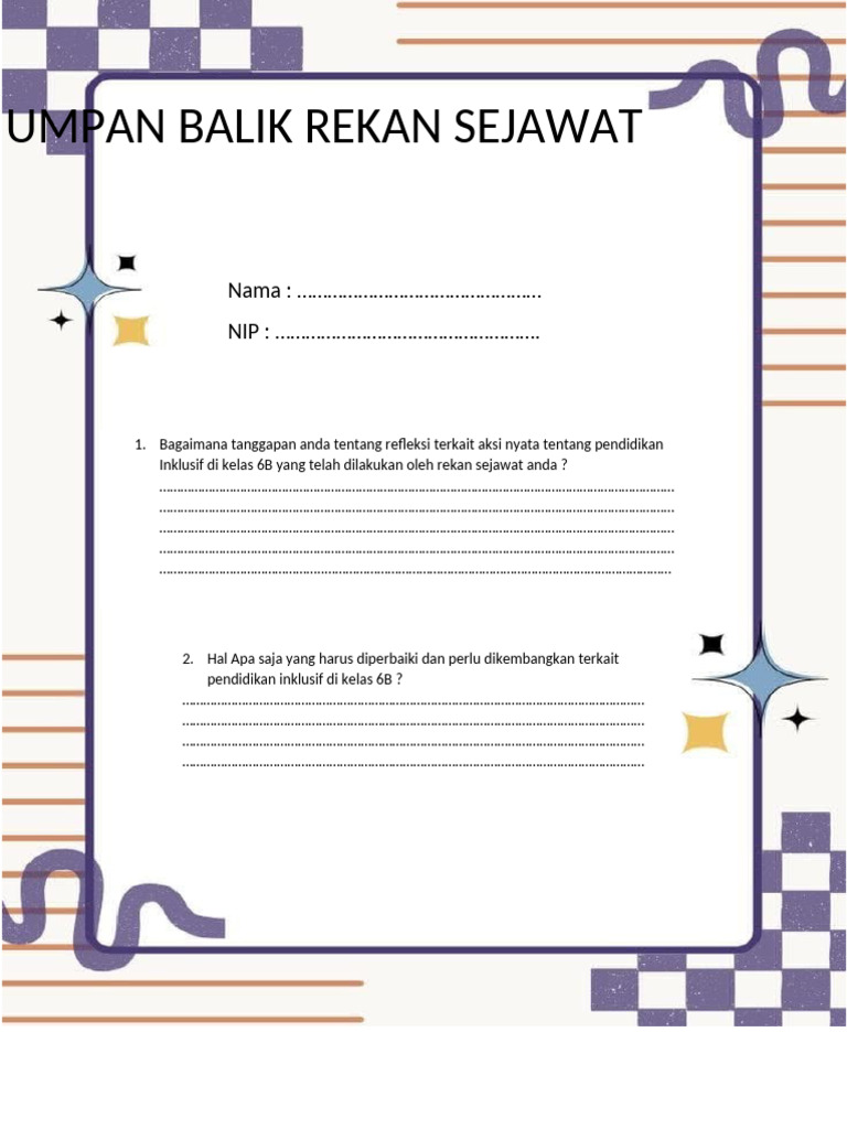 Umpan Balik Rekan Sejawat | PDF