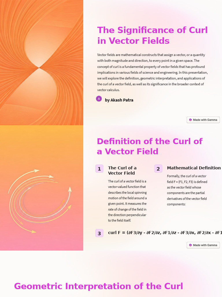 The Significance of Curl in Vector Fields | PDF