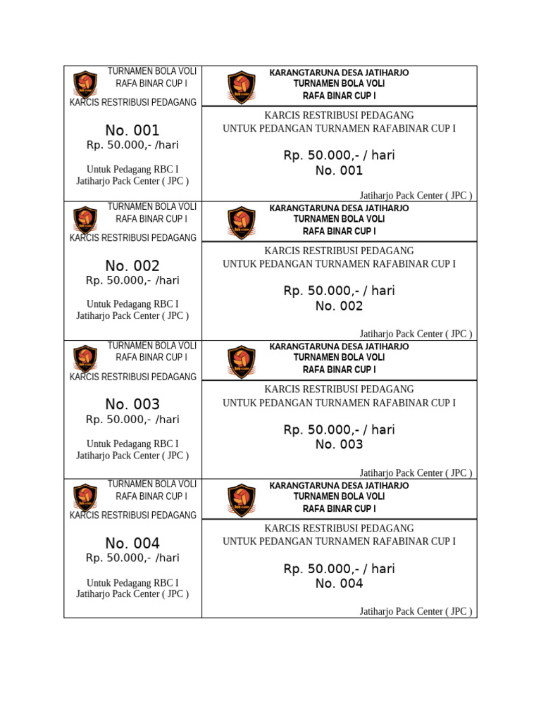 Karcis Pedagang | PDF