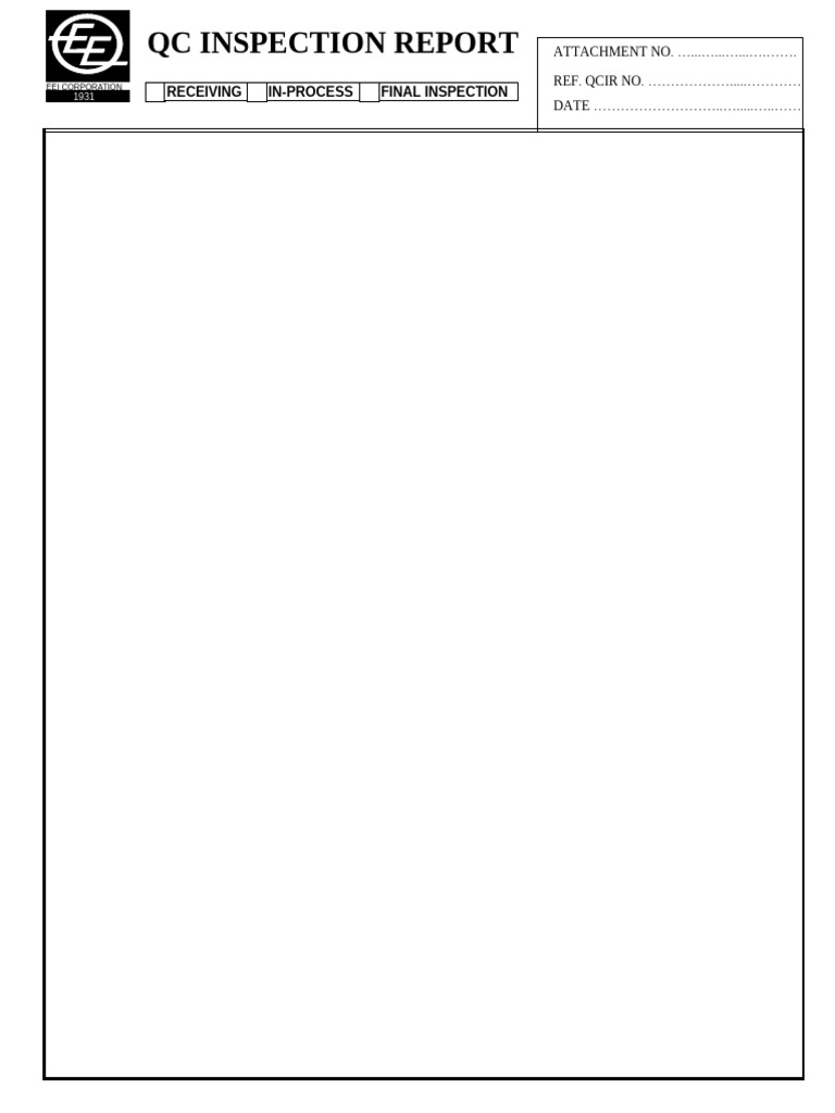 QC Form 003 Rev. 1 - Attachment | PDF