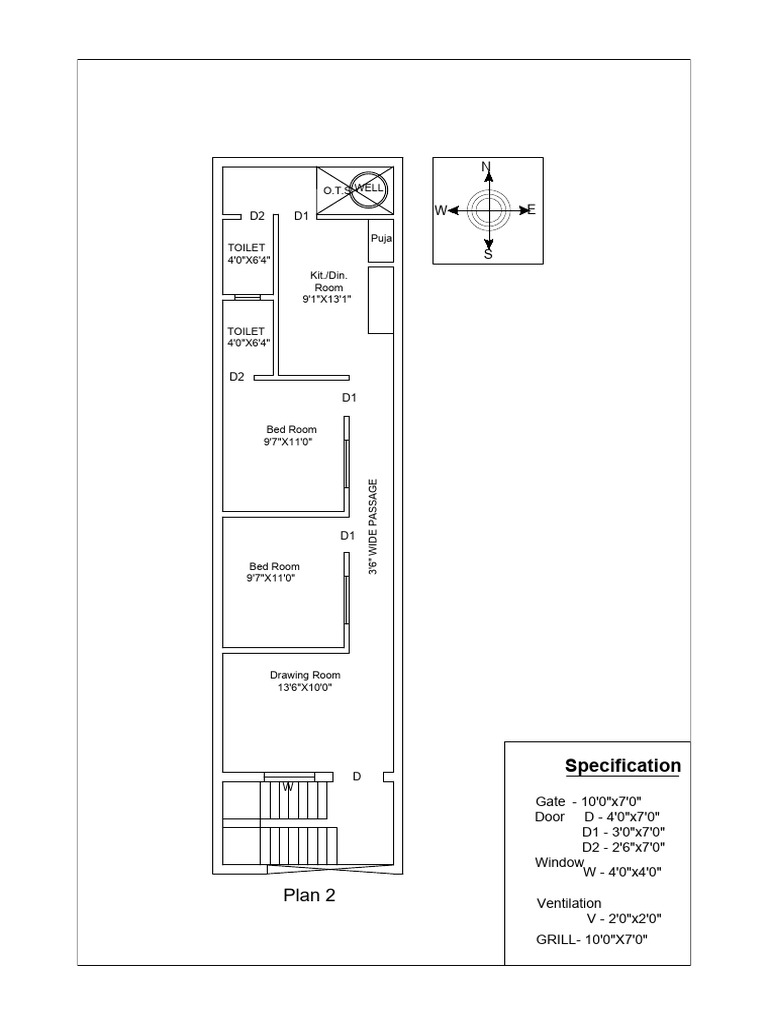 15x60 plan 2-Model | PDF
