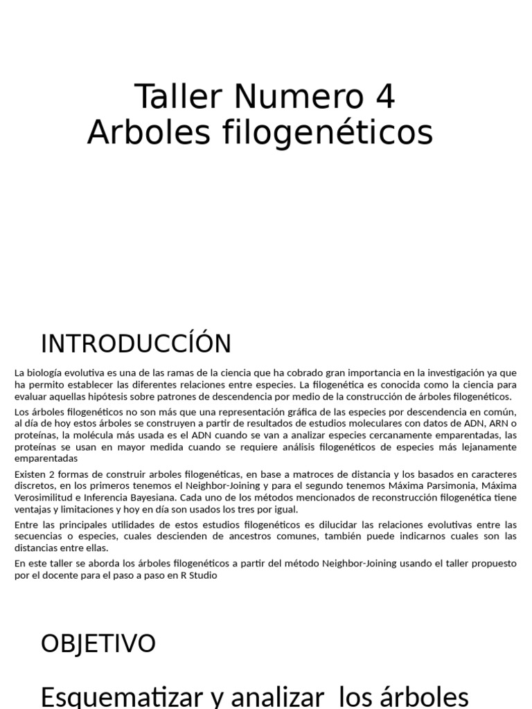 Taller Numero 4 Arboles Filogenéticos | PDF