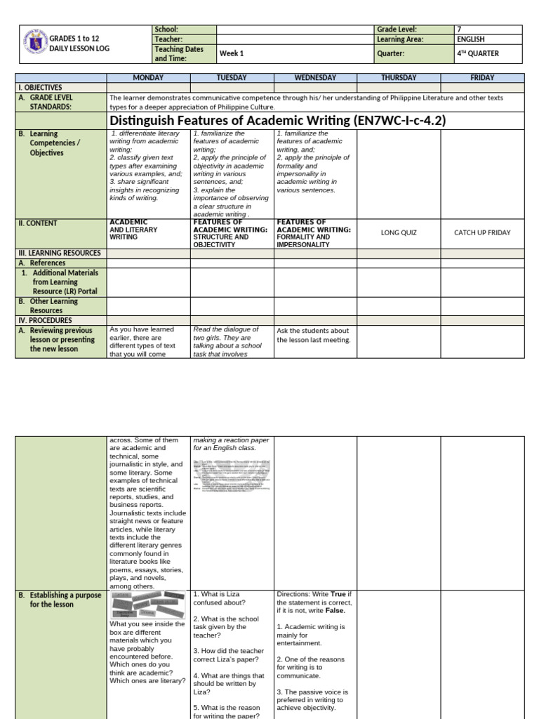 English 7 q4 w1 Edited | PDF