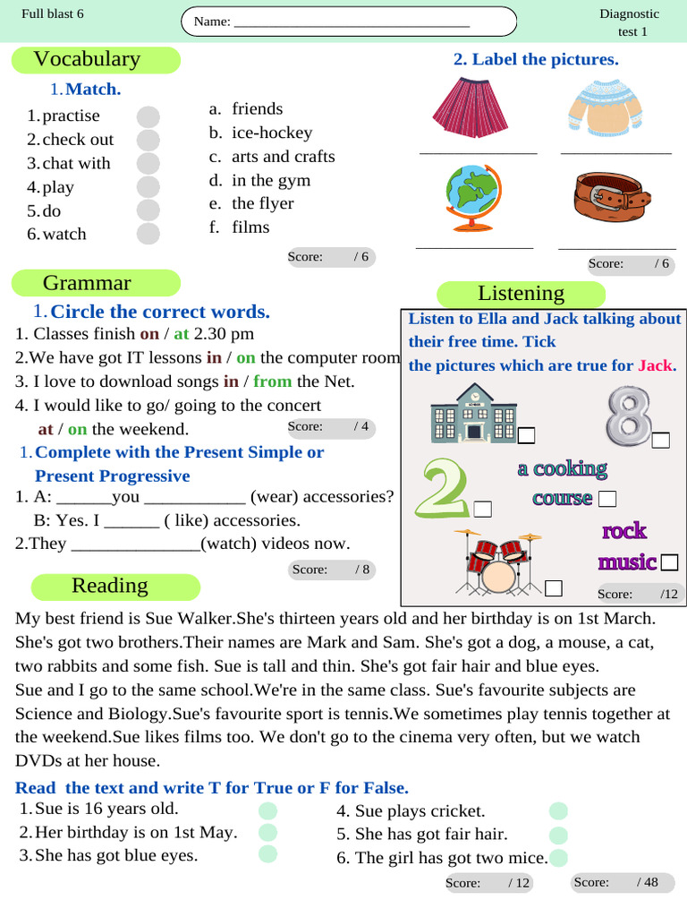 FB6 Diagnostic 1 | PDF