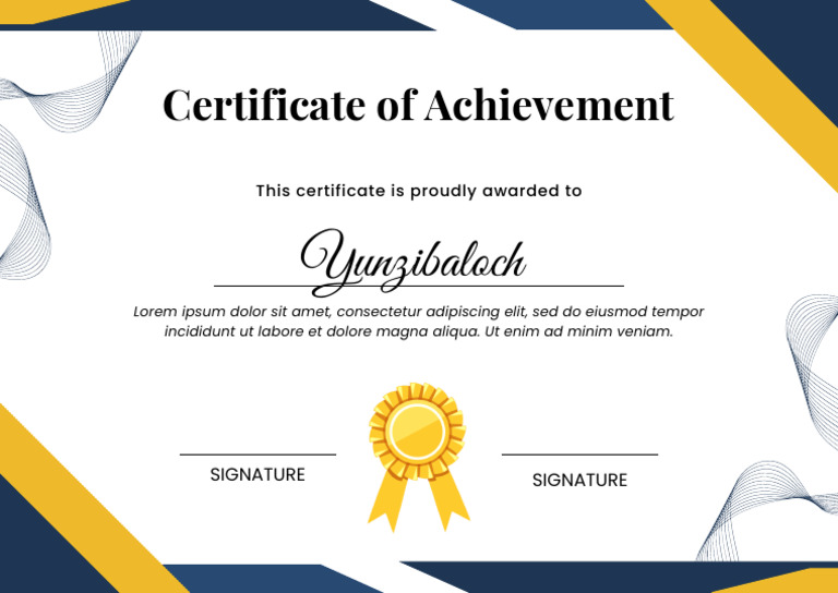 Blue and Yellow Minimalist Employee of The Month Certificate - 20240913 ...