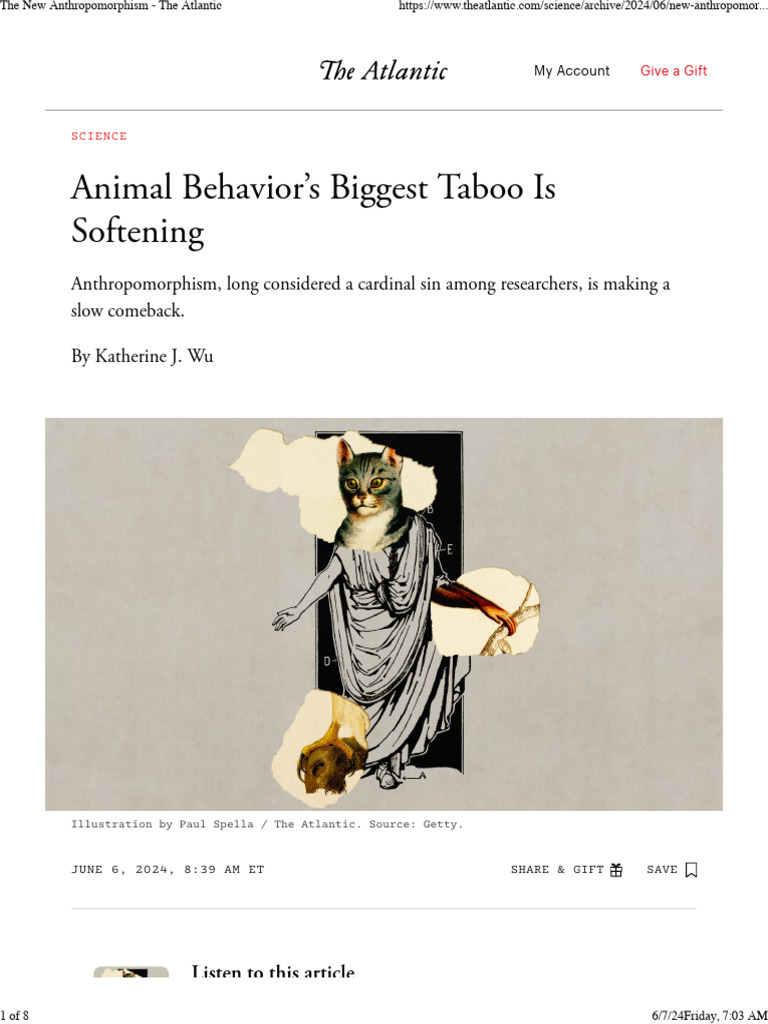 Wu The New Anthropomorphism - The Atlantic | PDF | Anthropomorphism ...