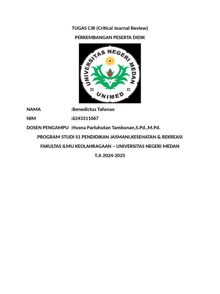 TUGAS CJR PPD BENEDICTUS TAFONAO | PDF