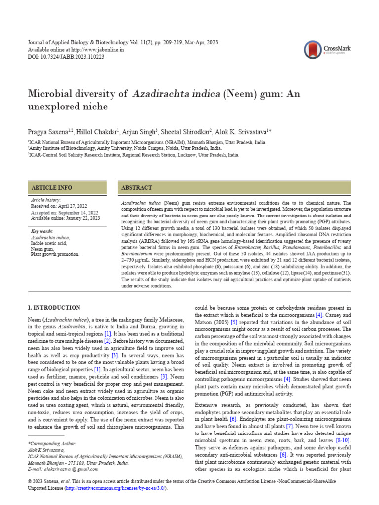 Neem Gum and Pharmaceutical Application | PDF | Bacteria | Science ...